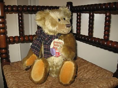 Gund Nesbit Americas Teddy Bear UK Gold Mohair Bear 15 Inch 15056 2001 ...